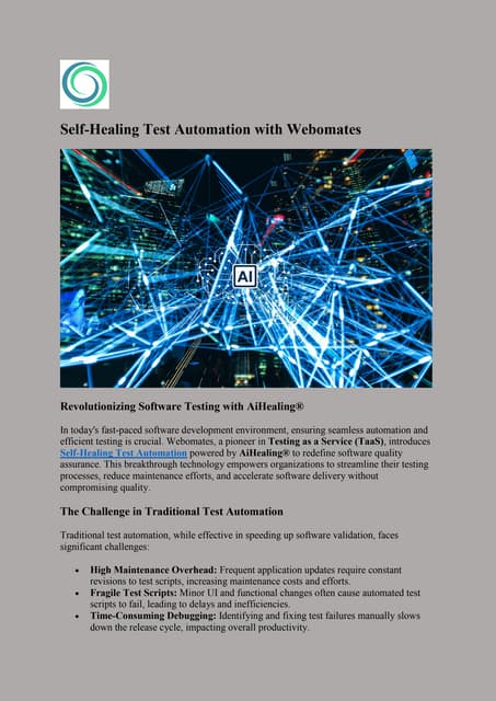 Using Self-Healing to Reduce Automation Script Maintenance | PDF