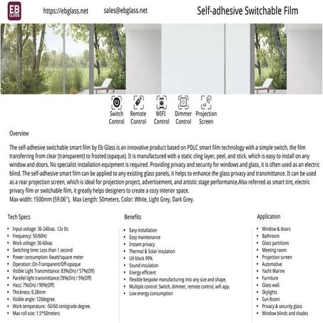 Self cling smart film install instruction | PDF
