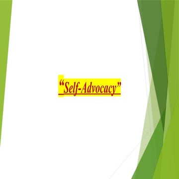 Self-Advocacy for Education and Student's review | PPTX