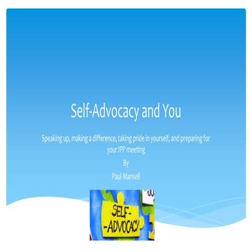 Self-Advocacy | PPT