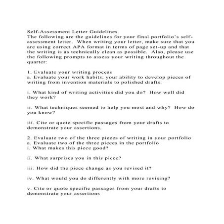 Self-Assessment Letter GuidelinesThe following are the guideline.docx