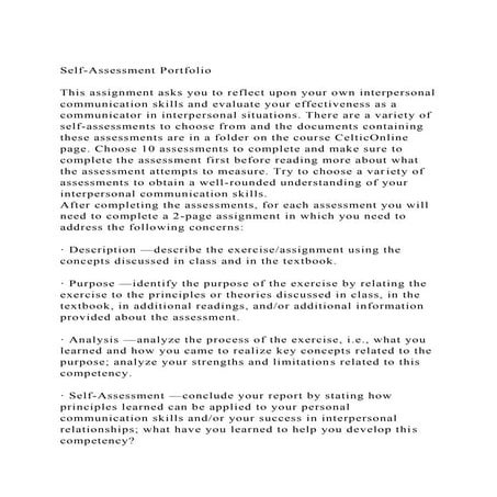 Self-Assessment PortfolioThis assignment asks you to reflect u.docx
