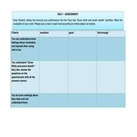 Self assessment reading | PPT