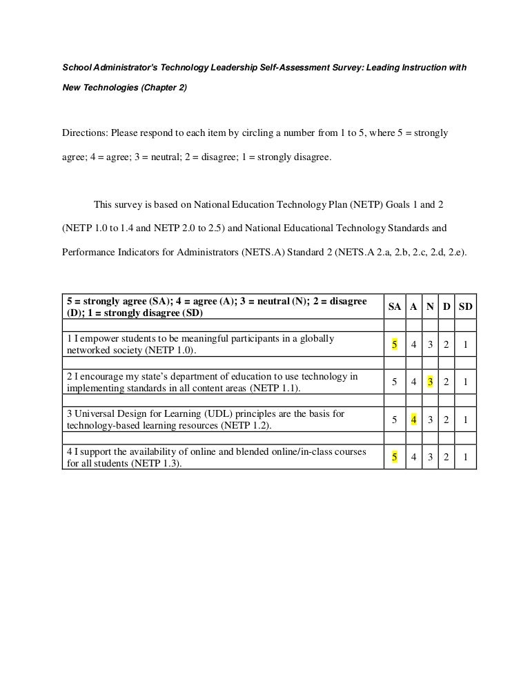 Self Assessment Survey 2 self-assessment-survey-2