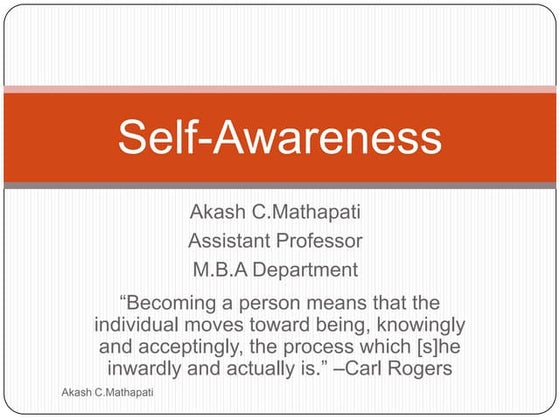 Self awareness PPT | PPTX | Religion & Spirituality