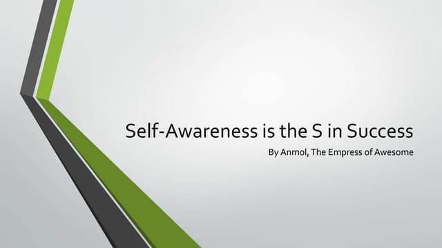 Presentaton on Self Awareness | PPTX