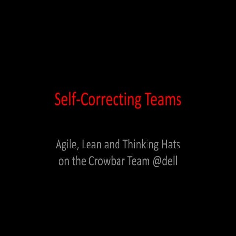 Self Correcting Teams | PPT