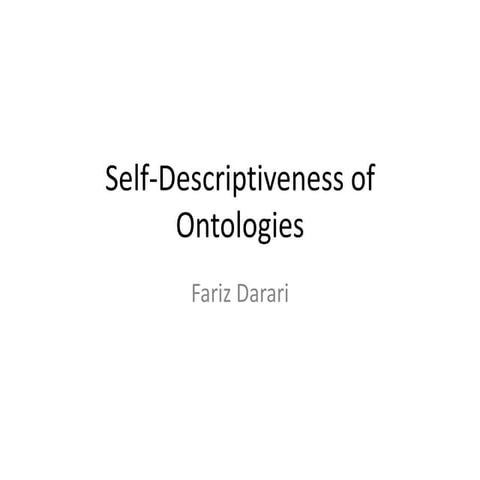 Self descriptiveness of RDF data | PPT