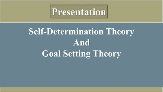 Self determination theory | PPT
