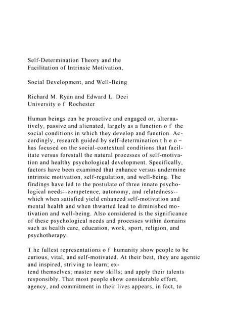 Self determination theory | PPT