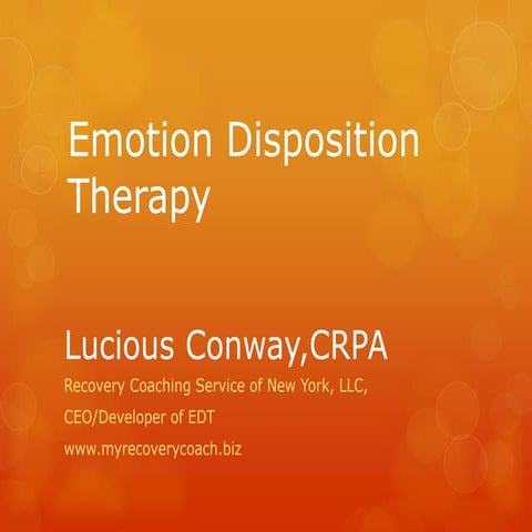 Self directed, wellness-driven emotion disposition therapy (edt) final ...
