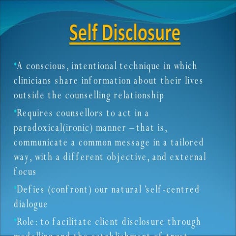 Self Disclosure | PPT