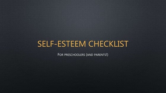 Self assessment checklist | PDF