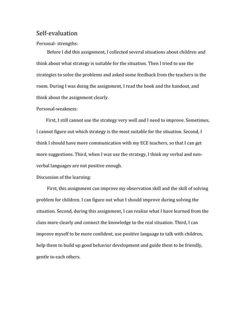 Self evaluation | DOCX