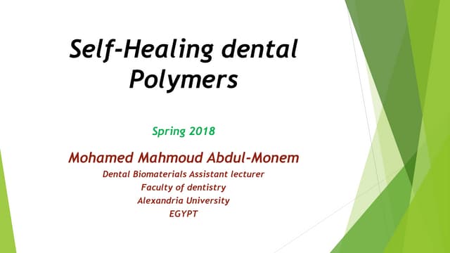 An Introduction to Self healing polymers | PPTX