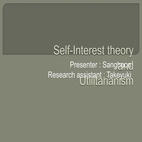 Self interest theory | PPTX