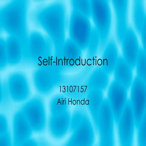 Self Intro