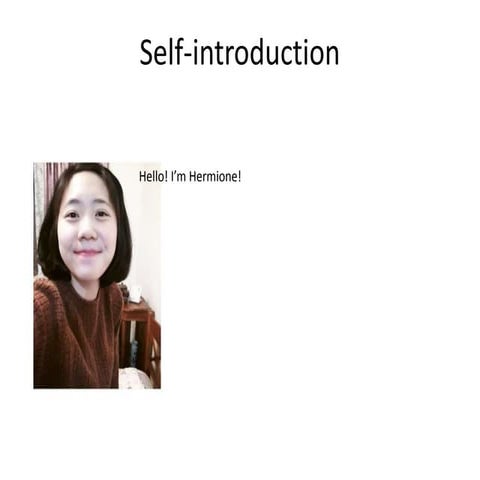 Self introduction | PPT