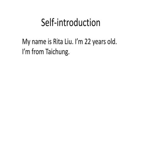 Self introduction | PPT