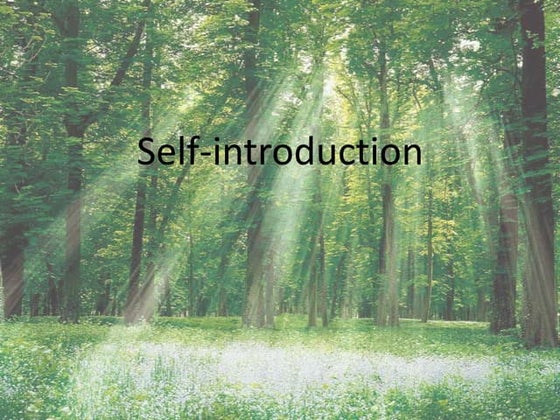 Self introduction | PPT