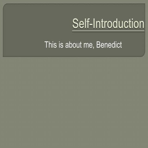 Self introduction | PPTX