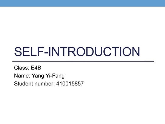 Self Introduction | PPT