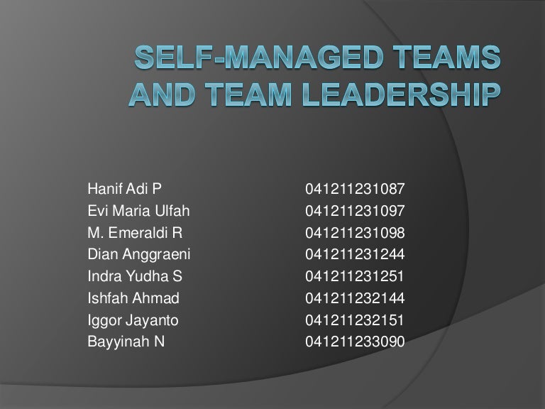 Self managed teams