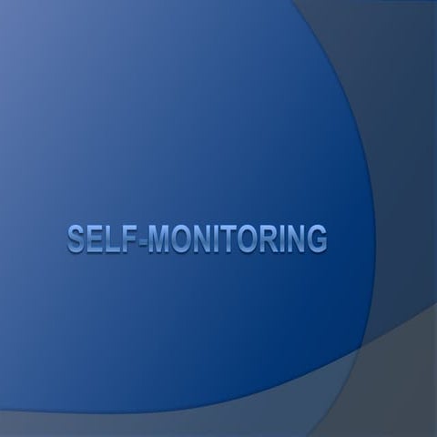 Self-monitoring | PPS