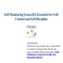 Self-Monitoring Yourself is Essential For Self-Control and Self ...