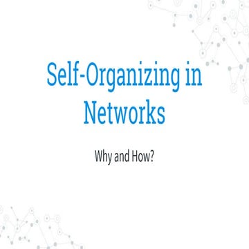 Self organizing in networks | PDF