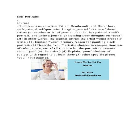 Self-Portraits. Journal. The Renaissance artists Titian, Rembr.docx