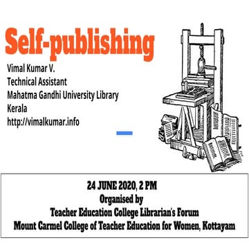 Self publishing-tec lib-forum-ppt | PDF