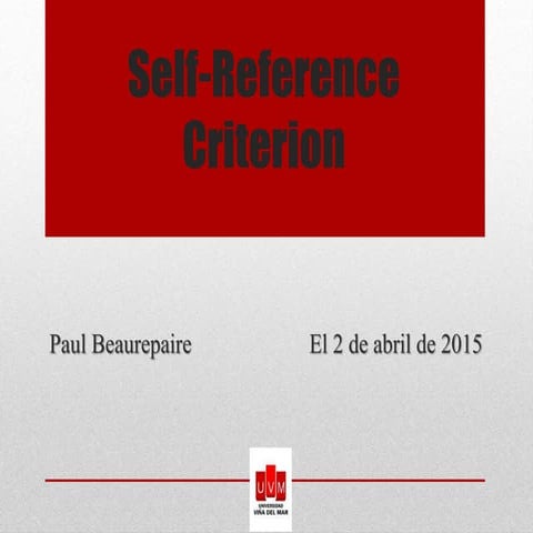 Self reference criterion | PPTX