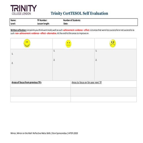 Self reflection tools for teaching practice | #iatefl2019 | PPT