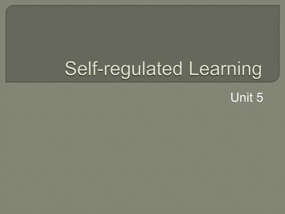 Self regulation | PPT