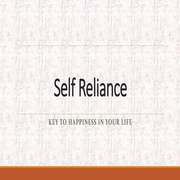Self reliance | PPTX