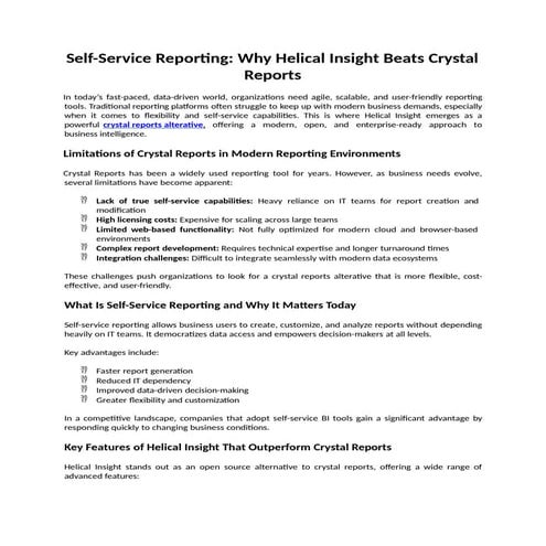 Self-Service Reporting Why Helical Insight Beats Crystal Reports.pptx