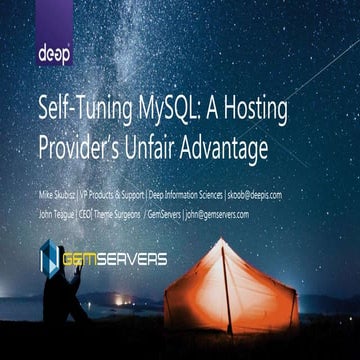 Self-Tuning MySQL - a Hosting Provider's Unfair Advantage | PPT
