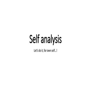 Self analysis | PDF