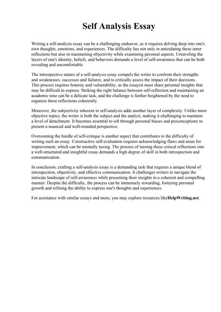 How To Write A Self Evaluation Essay.pdf | Educational Assessment ...