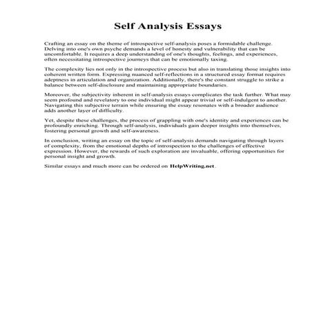 Self Analysis Essays.pdf