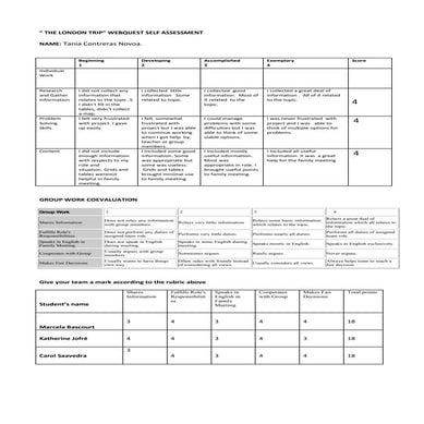 Self and co_assessment_webquest | DOCX | Education