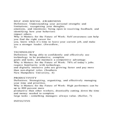 Self and social awareness definition understanding your pe | DOCX