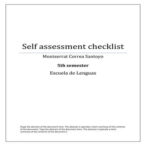 Self assessment checklist | DOCX