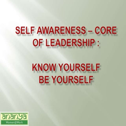 Self awareness core of leadership | PPTX