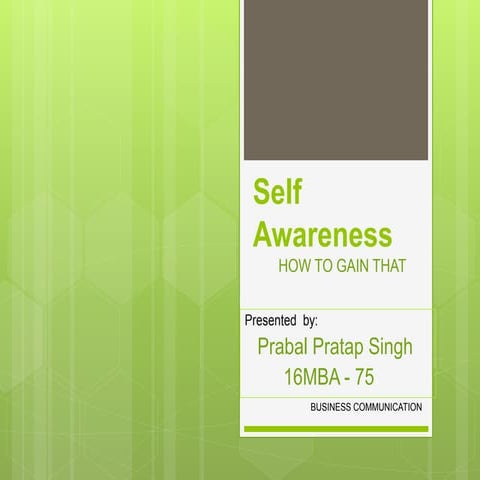 Self awareness | PPT