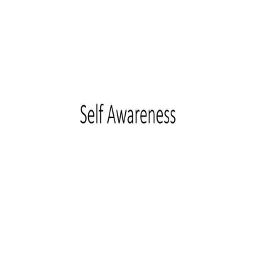 Self Awareness Value Added Course Pptx