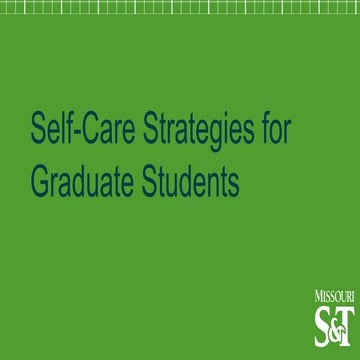 Self-Care Strategies for Graduate Students | PPT