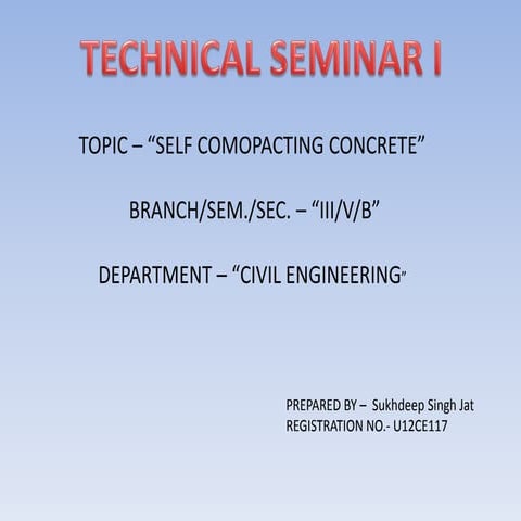 Self compacting concrete | PPT