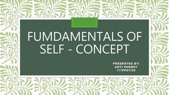 Dimensions of self concept | PPTX
